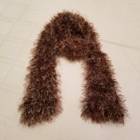 Hand Crafted | Accessories | Handmade Fuzzy Scarf With Teal Accents ...